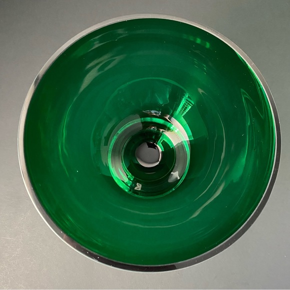 Dining | Vintage Mid Century Modern Emerald Green Art Glass Center Bowl ...